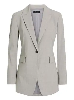 Theory Wool-blend Blazer - Stone