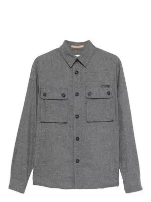 PAOLO PECORA Double-pocket Button-down Shirt Jacket - Gray
