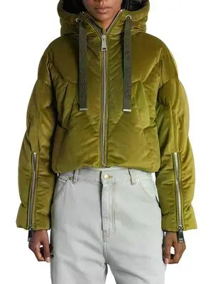 Khrisjoy Quilted Attached-hood Puffer Jacket - Green