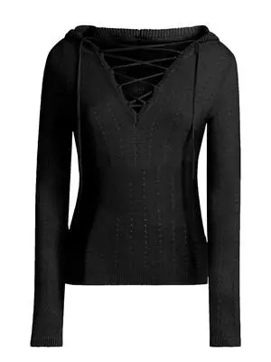 Etro Lace-up Hooded Sweater - Black