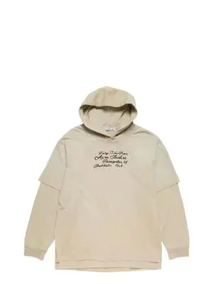 Acne Studios Double-layered Lettering-detail Hoodie - Neutrals