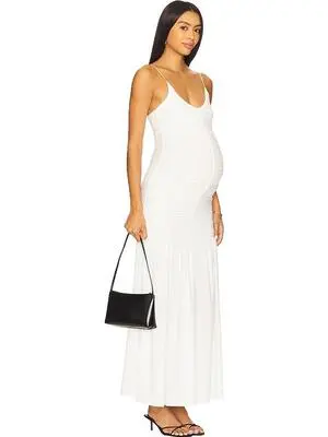 BUMPSUIT Airbruh Shirred Drop Waist Maxi Dress - Ivory