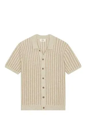 Marine Layer Wyatt Sweater Button Down - Taupe