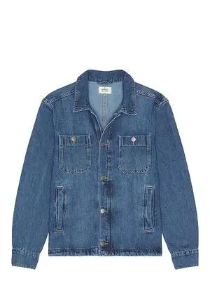 Marine Layer Patrick Denim Overshirt In Blue - Dark Wash