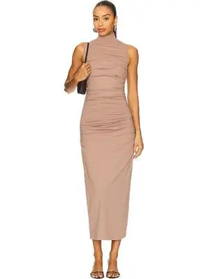 Susana Monaco Gathered Mock Neck Sleeveless Dress - Coco