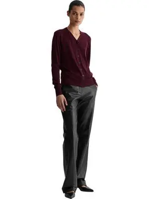 Veronica De Piante Katie Merino Wool Cardigan - Garnet