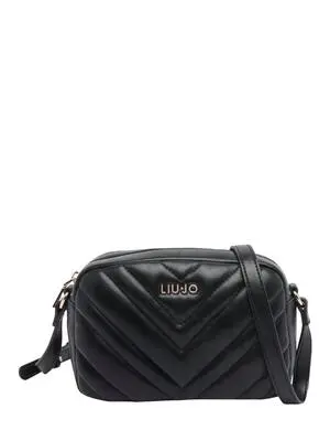 Liu Jo Quilted Shoulder Bag With Logo Plaque - Black