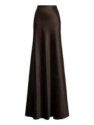 Ralph Lauren Stretch-satin Masina Maxi Skirt - Brown