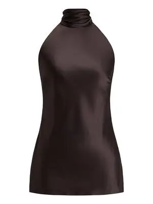 Ralph Lauren Stretch-silk Charmeuse Chilton Blouse - Brown