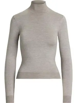 Ralph Lauren Mulberry Silk-blend Turtleneck Sweatshirt - Grey