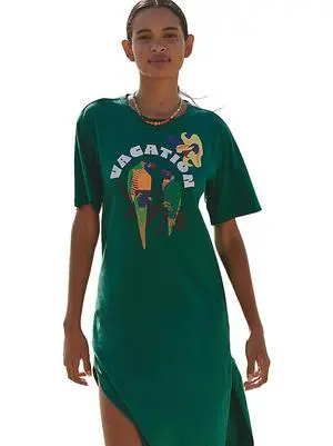 CELANDINE X Claire Colin Crew-neck T-shirt Midi Dress - Green