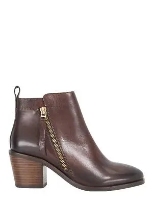 DUNE Leather Ankle Boots - Brown Leather