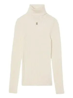 Sandro Long-sleeve Wool Blend Jumper - Snow