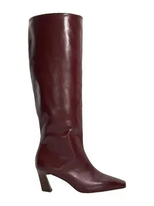 DUNE Selinni Leather Knee-high Boots - Burgundy Leather