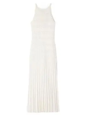 Sandro Beaded Sleeveless Woven Maxi Dress - Ecru