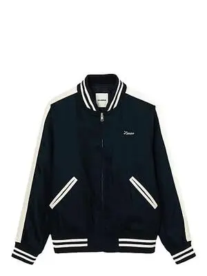 Sandro Woven Varsity Jacket - Navy Blue