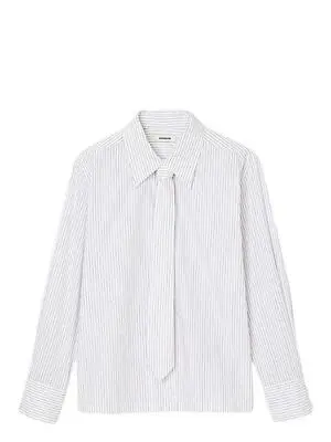 SANDRO Striped Cotton Shirt With Tie