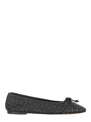 DUNE Heat Leather Ballet Flats - Black Leather