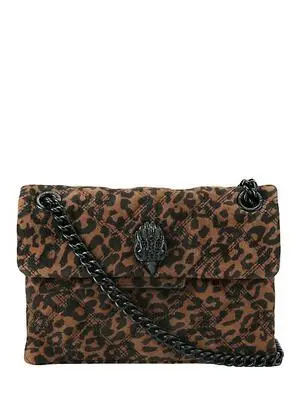 Kurt Geiger Mini Kensington Leopard-print Suede Shoulder Bag - Brown/oth
