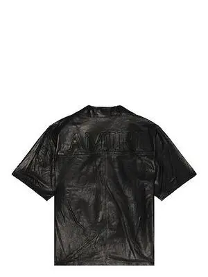 Amiri Lightweight Leather Camp Shirt - Black