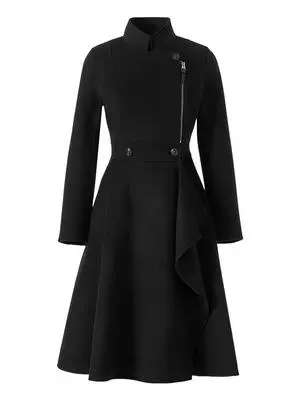 Mackage Annia Asymmetrical Wool Coat - Black