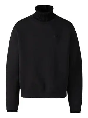 Mackage Legend Knit Cotton-blend Turtleneck Sweater - Black