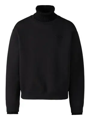 Mackage Legend Knit Cotton-blend Turtleneck Sweater Black