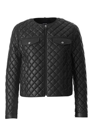 Mackage Lena Quilted Cropped Leather Jacket - Black