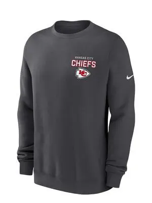 Nike Kansas City Chiefs Draw Block Club Nfl Pullover Crew - Grey