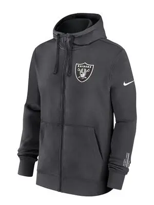 Nike Las Vegas Raiders Playbook Page Club Nfl Full-zip Hoodie - Grey