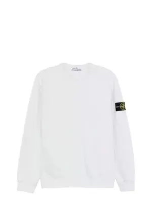 Stone Island Logo-patch Crew-neck Sweatshirt - White