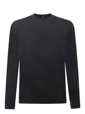 Alpha Studio Long-Sleeve Merino Wool Sweater Black