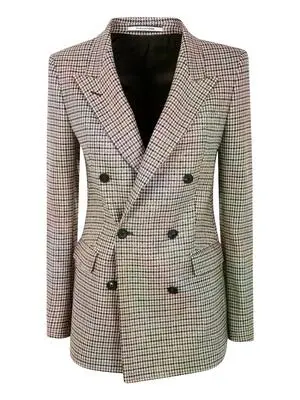Tagliatore Houndstooth Double-breasted Blazer - Brown