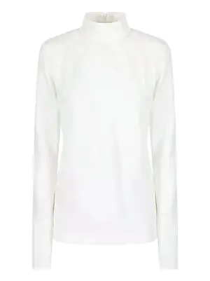 THELATEST High-neck Long-sleeved Blouse - White