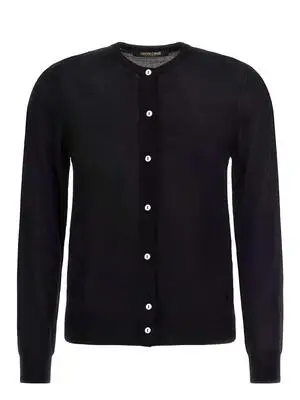 Roberto Cavalli Button-front Wool Cardigan - Black