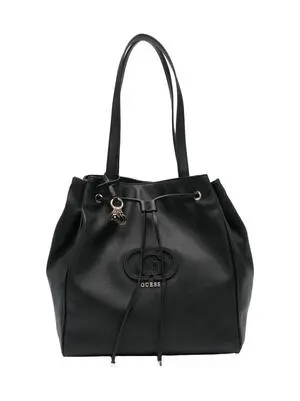 Guess Logo-plaque Tote Bag - Black