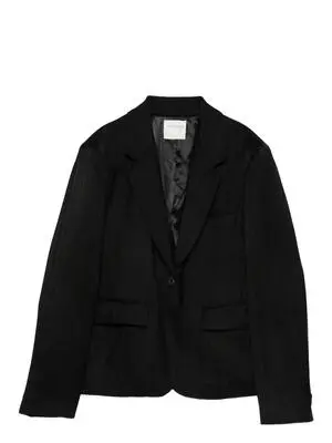 FORTE_FORTE Pinstripe Single-breasted Blazer - Black