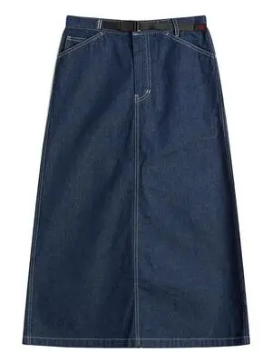 Gramicci Denim Midi Skirt - Rinsed Indigo