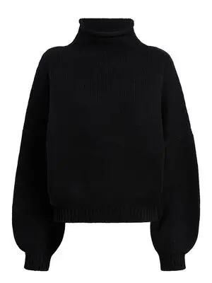 Khaite Cashmere Jersey Pullover - Black