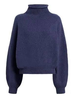 Khaite Cashmere Jersey Pullover - Indigo