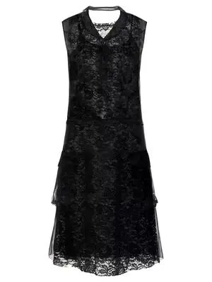 MAISON MARGIELA Lace-trimmed Pocket Mini Dress - Black