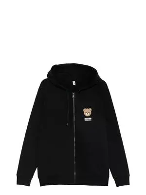 Moschino Teddy-print Zip-up Loungewear - Black