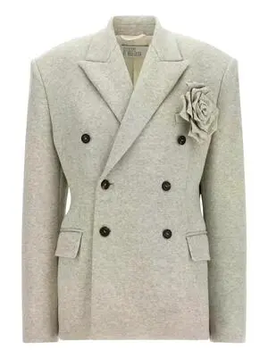 Giuseppe Di Morabito Rose-embellished Double-breasted Blazer - Grey