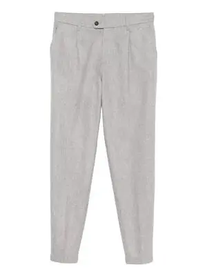 Eleventy Pleated-front Trousers - Grey