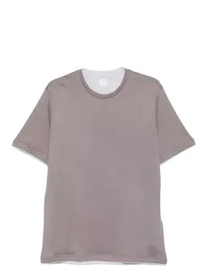 Eleventy Layered Cotton T-shirt - Grey