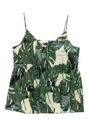 Marc O'polo Leaf-print V-neck Top - Green