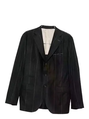 Eleventy Pinstripe Wool-blend Suit - Black