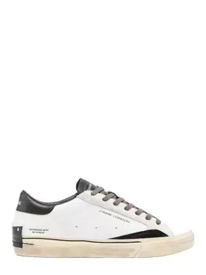 CRIME LONDON Distressed Leather Sneakers - White