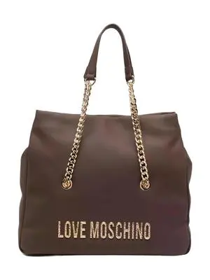 Moschino Logo Chain Tote Bag - Brown