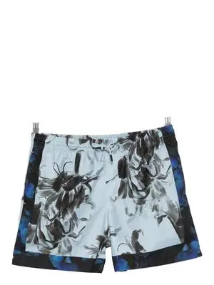Dries Van Noten Floral Print Swim Shorts - Blue